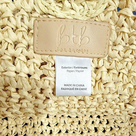 Btb Los Angeles | Bags | Btb Los Angeles Lisbeth Natural Pearl Raffia ...